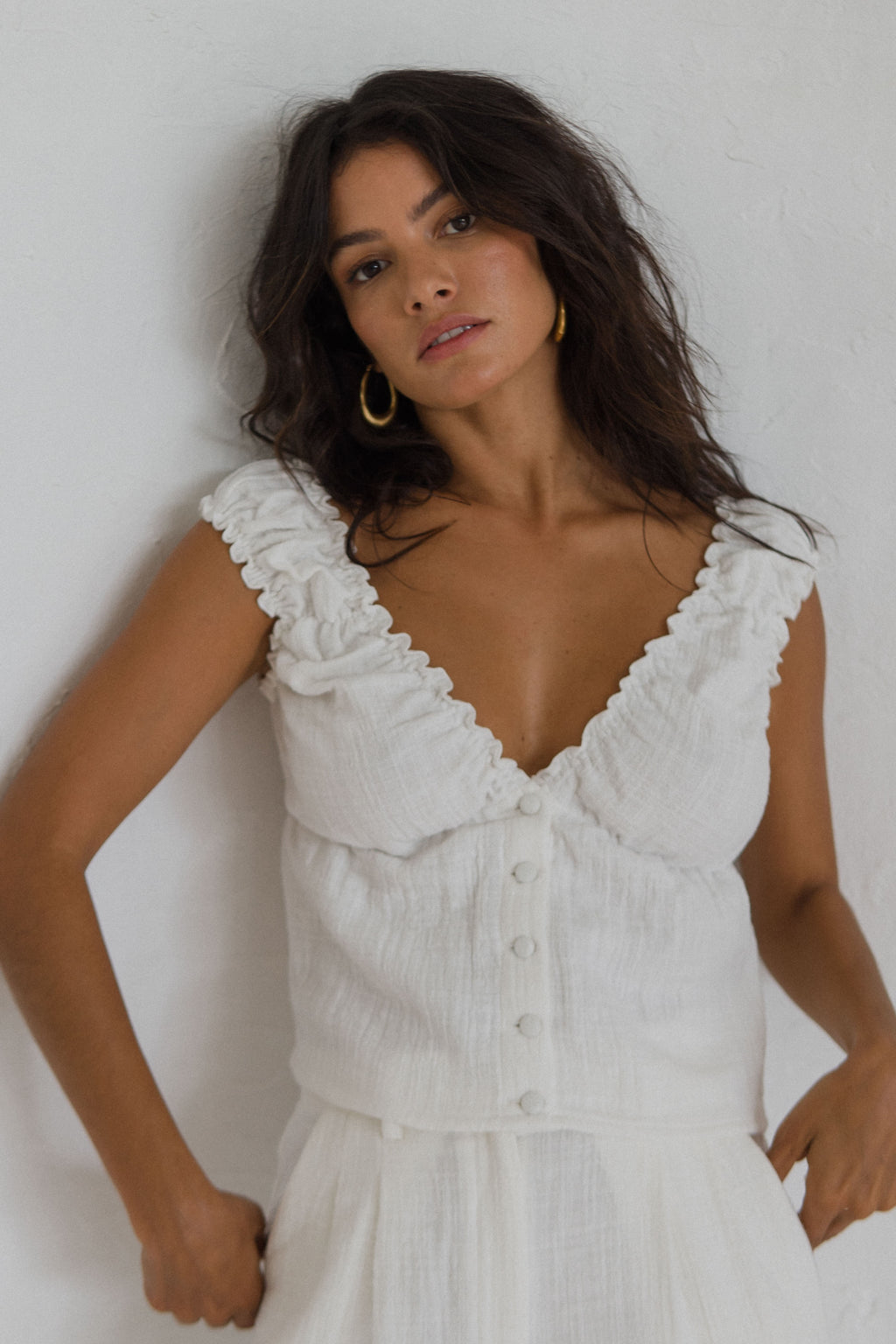 Frank Rae Bahama Top In White