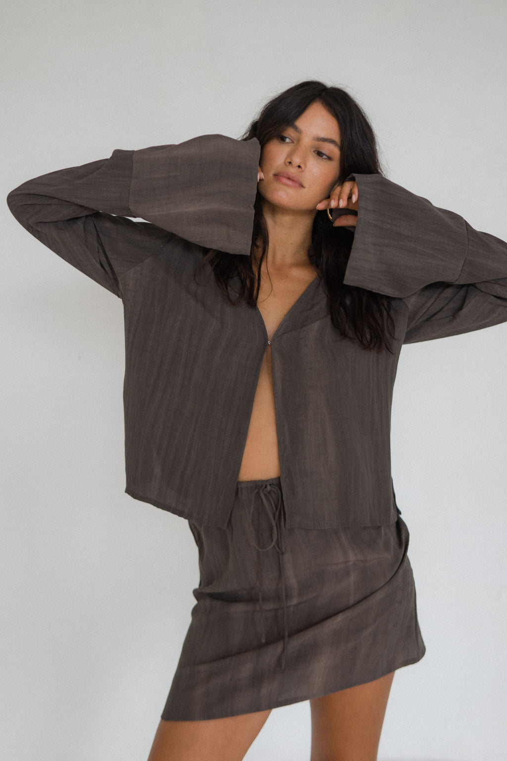 Franco Mini Skirt In Charcoal – Frank Rae