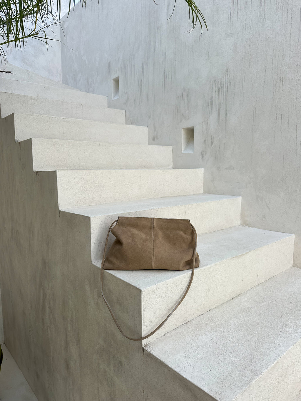 Frank Rae Slouch Clutch In Stone